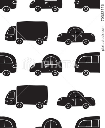 Vector seamless pattern of black hand drawn car - Stock Illustration ...