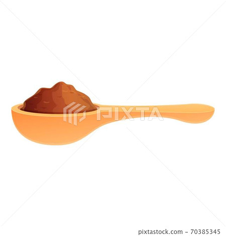 Cinnamon powder spoon icon, cartoon style - Stock Illustration ...
