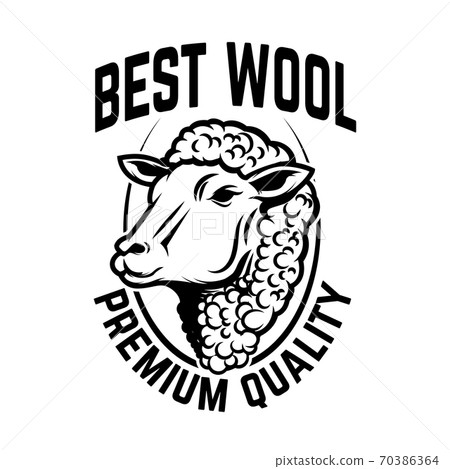 Sheep wool factory emblem template. Sheep head.... - Stock Illustration ...