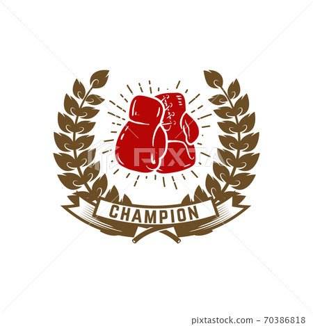 Champion boxing club. Emblem template with... - Stock Illustration ...