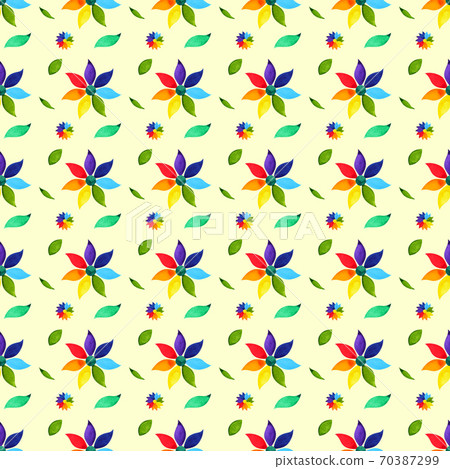 Colorful flower seamless pattern illustration... - Stock Illustration ...