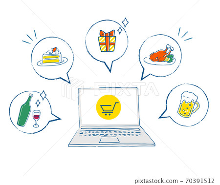 Handwritten style mail order shopping image... - Stock Illustration ...