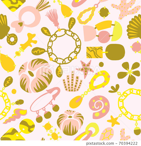Jewelry set seamless pattern. - Stock Illustration [70394222] - PIXTA