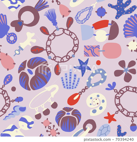 Jewelry set seamless pattern. - Stock Illustration [70394240] - PIXTA