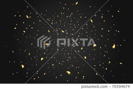 Gold dust with confetti. Glowing particles on... - Stock Illustration ...