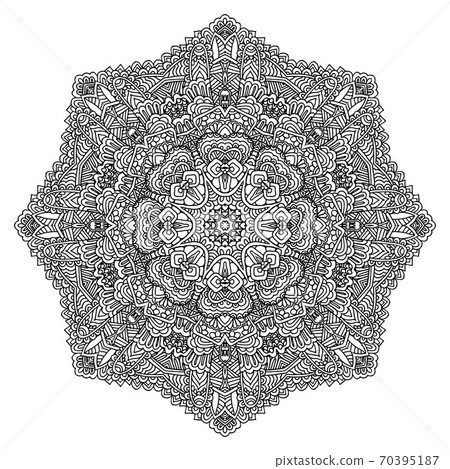 Coloring page for adults. Detailed Mandala... - Stock Illustration ...