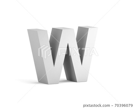 White bold letter W isolated on white... - Stock Illustration [70396079 ...