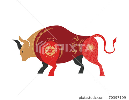 Chinese new year 2021 year of the ox, Chinese... - Stock Illustration ...