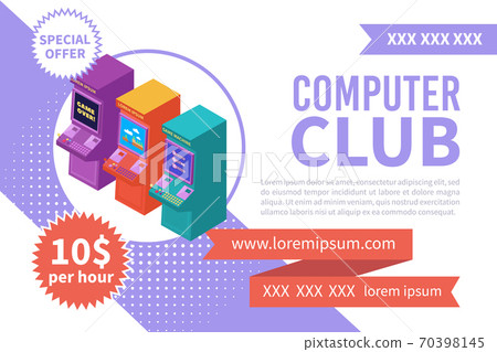 Computer Club Isometric Banner - Stock Illustration [70398145] - PIXTA
