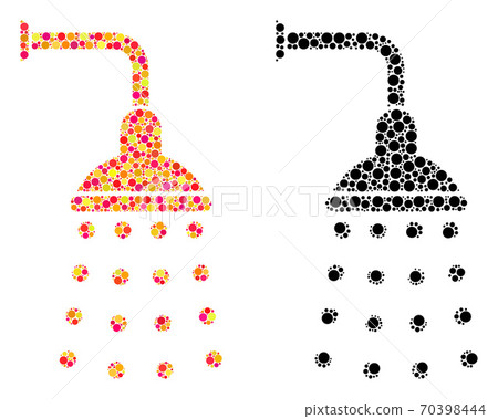Dotted Shower Mosaic Icons - Stock Illustration [70398444] - PIXTA