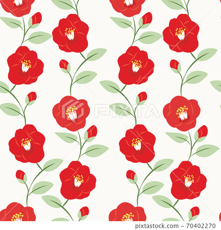 Camellia flower seamless pattern - Stock Illustration [70402270] - PIXTA