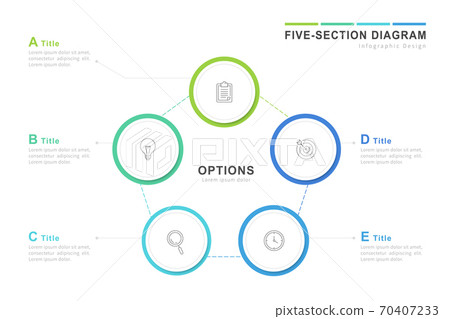 Five section diagram infographics - Stock Illustration [70407233] - PIXTA