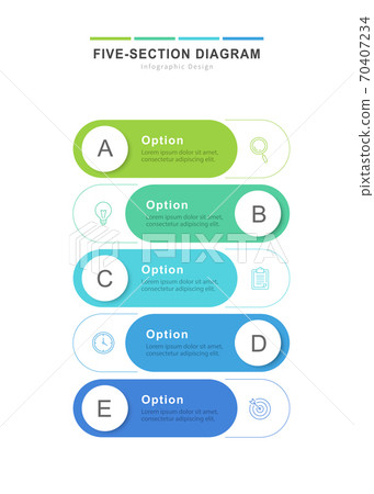 Five section diagram infographics - Stock Illustration [70407234] - PIXTA