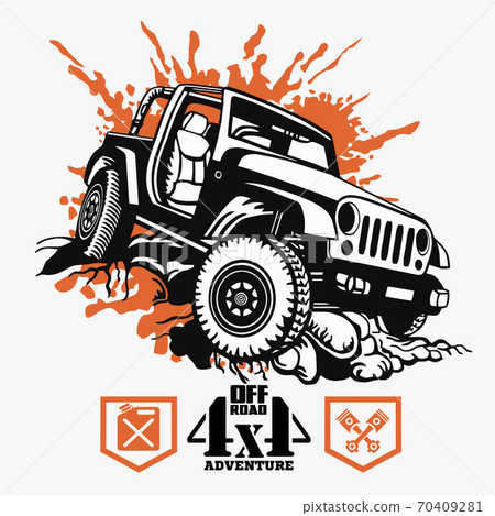 Off road car logo template - vector stock - Stock Illustration ...