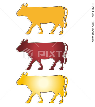 3 sets of design cow illustrations, year of the... - Stock Illustration ...