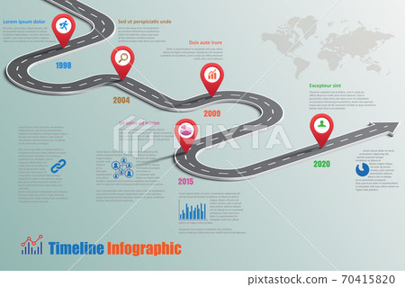 Road map Timeline Infographic, Vector Illustration - Stock Illustration ...