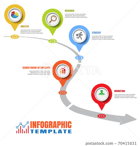 Road map Timeline Infographic, Vector Illustration - Stock Illustration ...