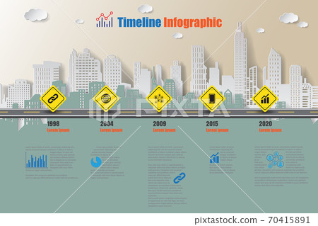 City Timeline Infographic, Vector Illustration - Stock Illustration ...