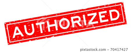 Grunge red authorized word square rubber seal... - Stock Illustration ...