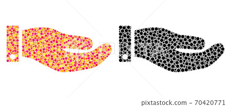 Dotted Hand Mosaic Icons - Stock Illustration [70420771] - PIXTA
