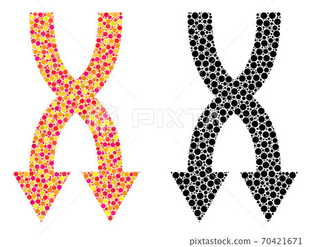 Dot Shuffle Arrows Down Mosaic Icons - Stock Illustration [70421671] - PIXTA
