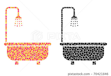 Dotted Shower Bath Mosaic Icons - Stock Illustration [70421846] - PIXTA