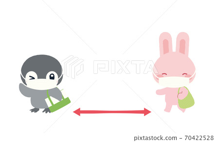 Animals lined up at a distance 1 - Stock Illustration [70422528] - PIXTA