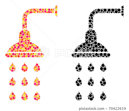 Dotted Shower Mosaic Icons - Stock Illustration [70422619] - PIXTA