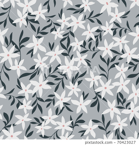 Ditsy floral ornament. Daisy repeat pattern. - Stock Illustration ...