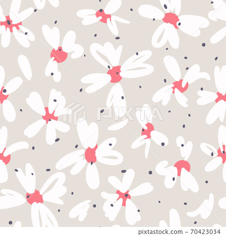 Ditsy floral ornament. Daisy repeat pattern. - Stock Illustration ...