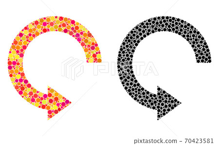 Dotted Rotate Right Mosaic Icons - Stock Illustration [70423581] - PIXTA