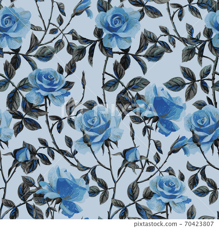 floral seamless pattern with large roses. - Stock Illustration ...