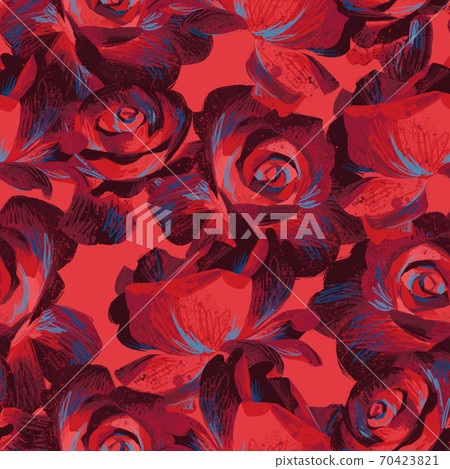 floral seamless pattern with large roses. - Stock Illustration ...