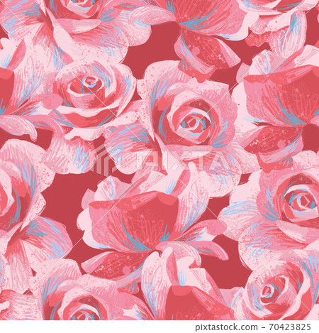 floral seamless pattern with large roses. - Stock Illustration ...