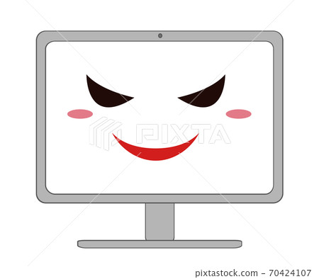 A computer with a suspicious laugh - Stock Illustration [70424107] - PIXTA