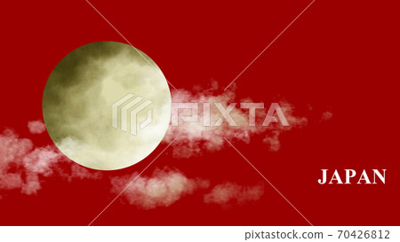 Japan mark background moon enji color - Stock Illustration [70426812 ...