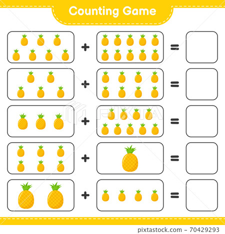 Counting game, count the number of Pineapple... - Stock Illustration ...