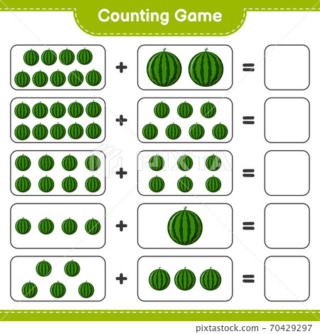 Counting game, count the number of Watermelon... - Stock Illustration ...