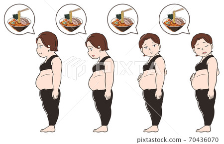 Get fat due to ramen - Stock Illustration [70436070] - PIXTA
