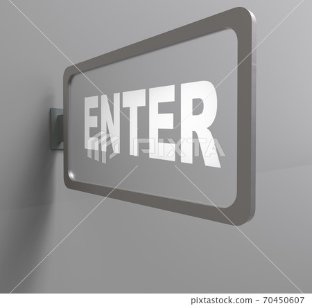 3d render of word enter on billboard over gray... - Stock Illustration ...