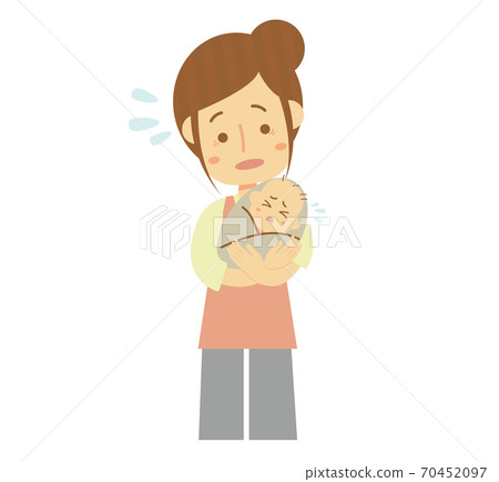 Illustration material of mother holding a... - Stock Illustration ...