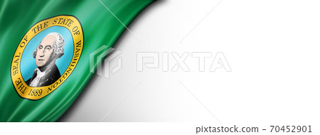 Washington flag on white wall banner, USA - Stock Illustration ...