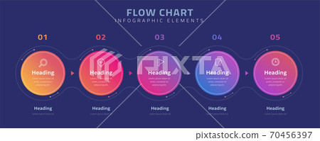 Flow chart infographic elements - Stock Illustration [70456397] - PIXTA