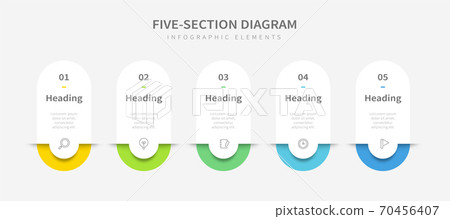 Five section diagram infographics - Stock Illustration [70456407] - PIXTA