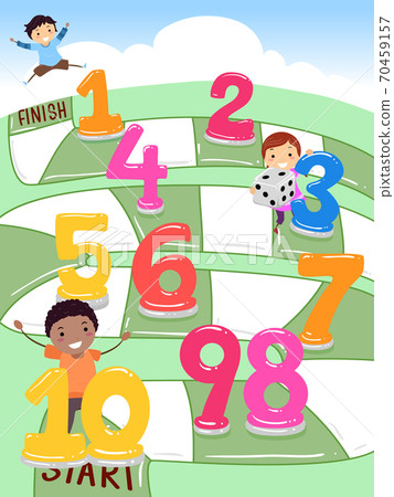 Stickman Kids Board Game Numbers Illustration - Stock Illustration ...