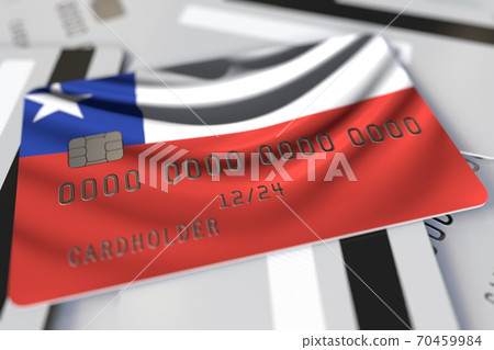 Credit card with flag of Chile 3d rendering - Stock Illustration ...