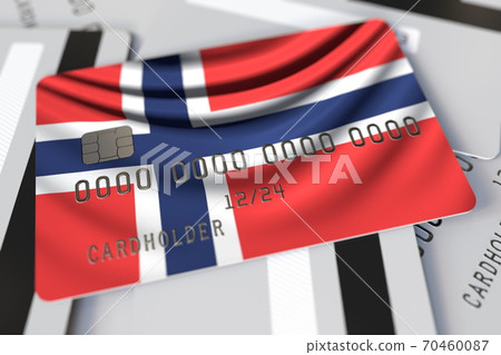 Credit card with flag of Norway 3d rendering - Stock Illustration ...