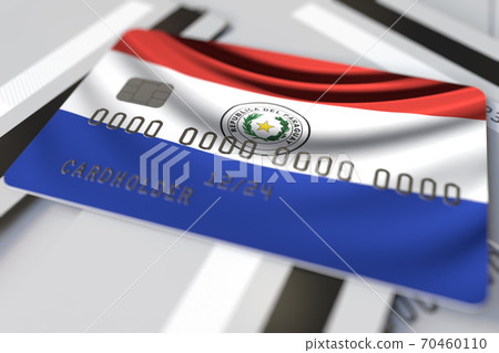 Credit card with flag of Paraguay 3d rendering - Stock Illustration ...