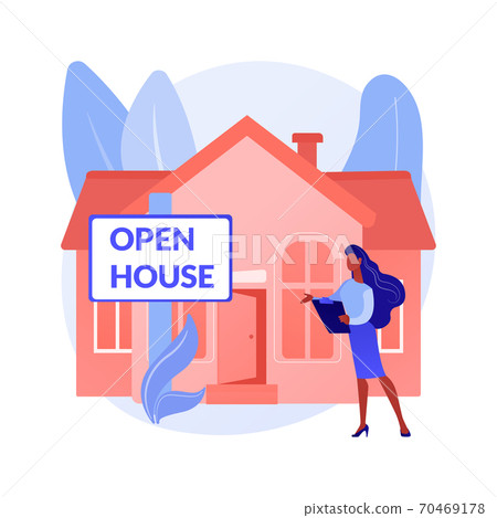 Open house abstract concept vector illustration. - Stock Illustration ...