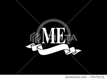 M E letter sign symbol. Initial Letter M E Logo... - Stock Illustration ...